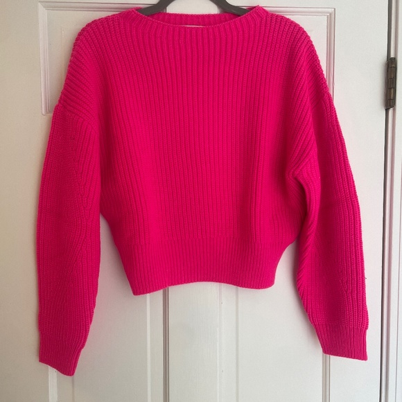 Zara | Sweaters | Zara Hot Pink Sweater | Poshmark